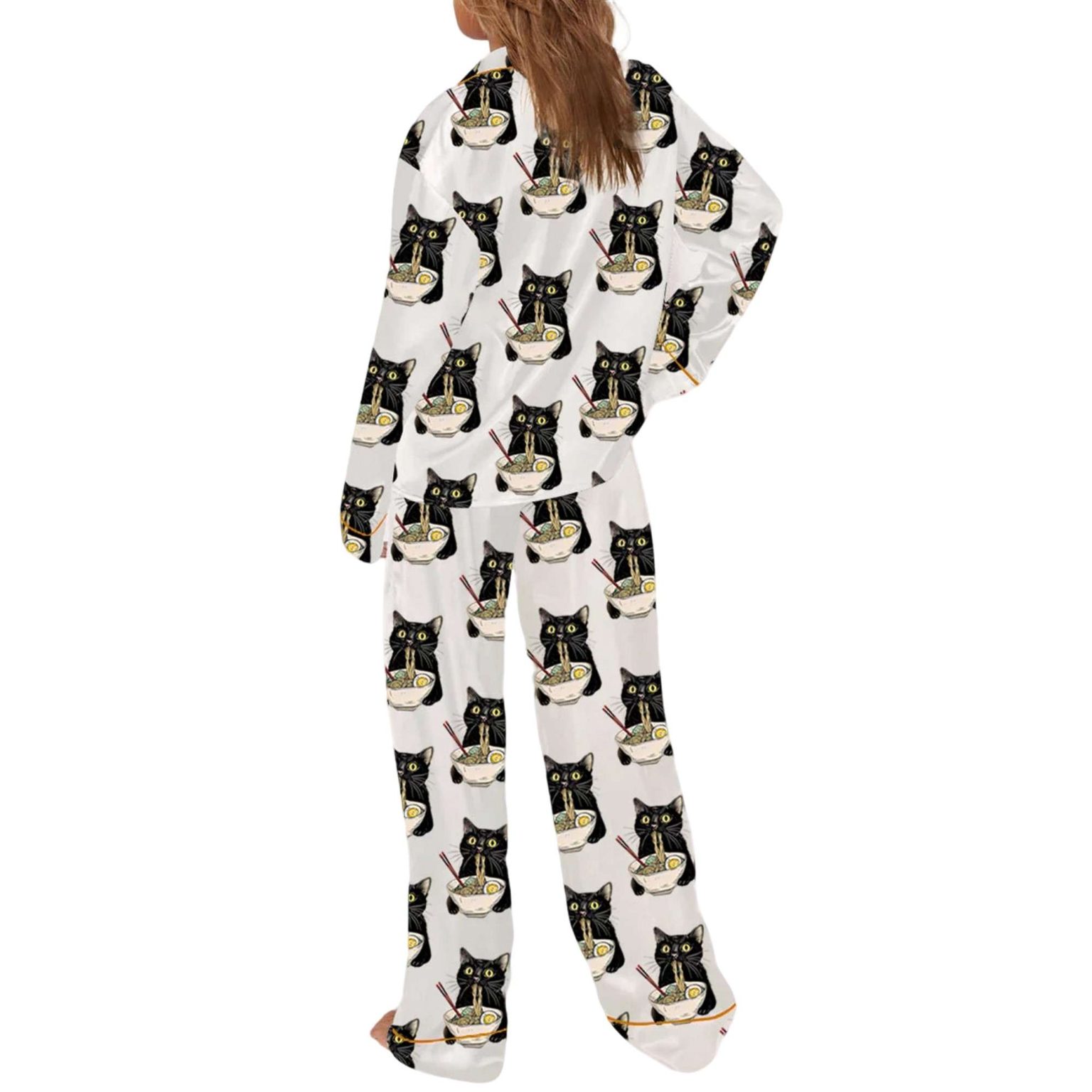 Noodle Cat Long Sleeve Pajama Set - oomium.com