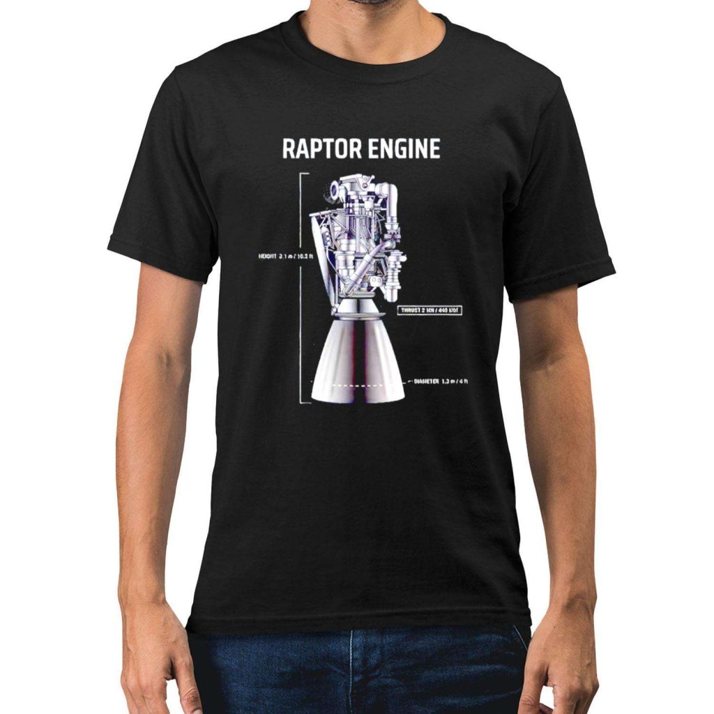 Elon Musk Wearing Raptor Engine Shirt - oomium.com